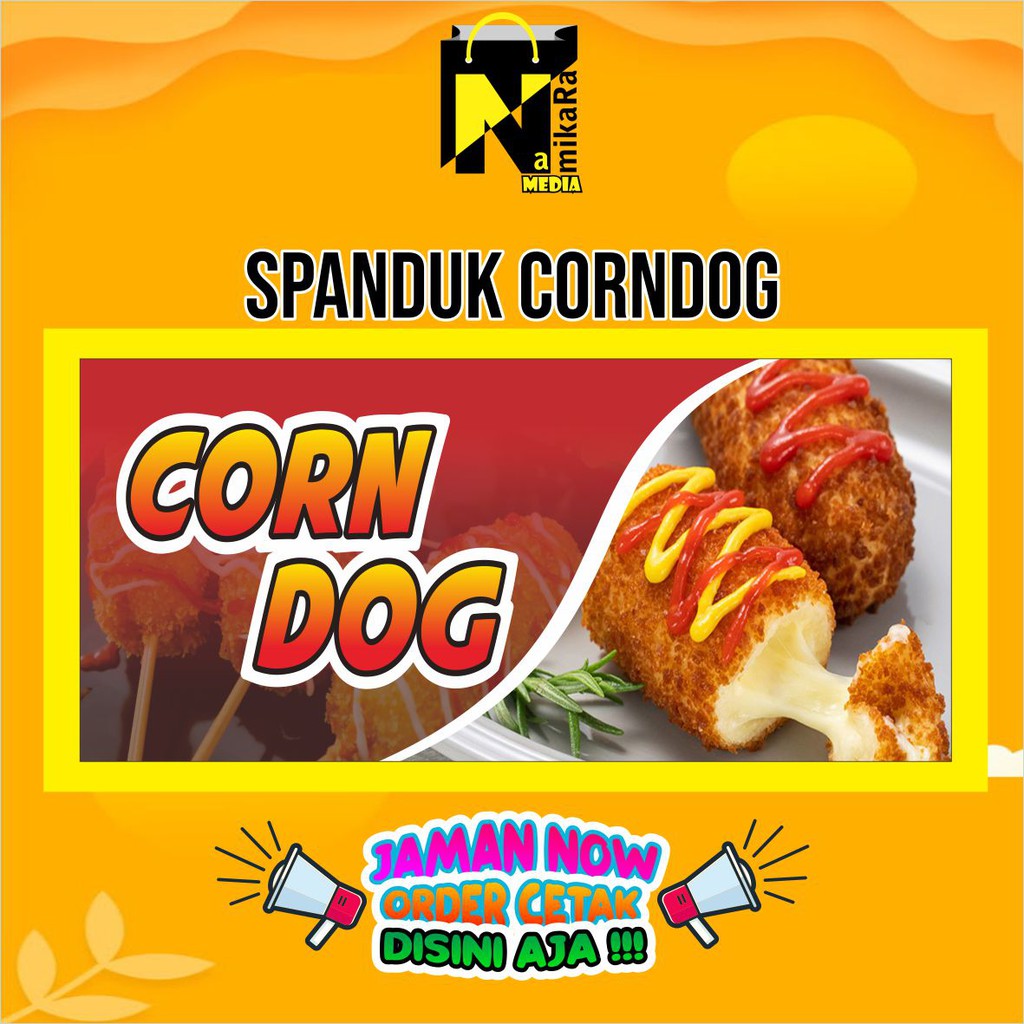 Jual Spanduk Banner Backdrop Spanduk Corndog / Banner Corn dog ...