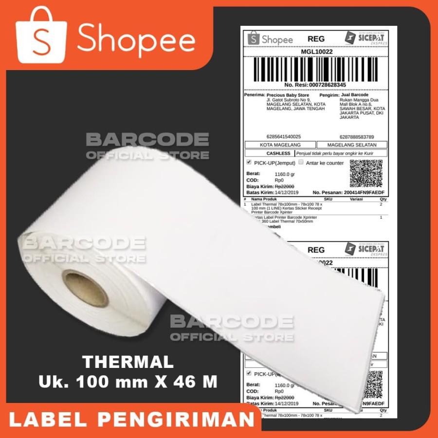 Jual Label Cetak Pesanan Shopee Pengiriman Ecommerce Marketplace Uk ...