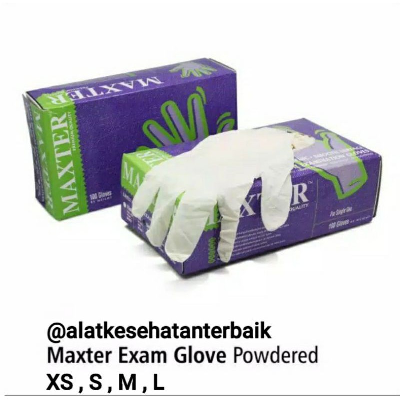 Jual Maxter Exam Gloves Box Isi 100pcs , Handscoon Latex Maxter Glove ...
