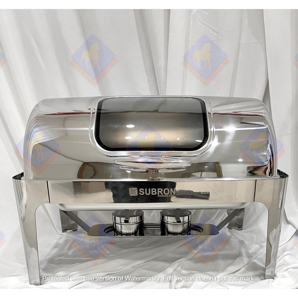 Jual PEMANAS ROLL TOP SEGI TUTUP KACA PRASMANAN CHAFING DISH HOTEL 9 Liter | Shopee Indonesia