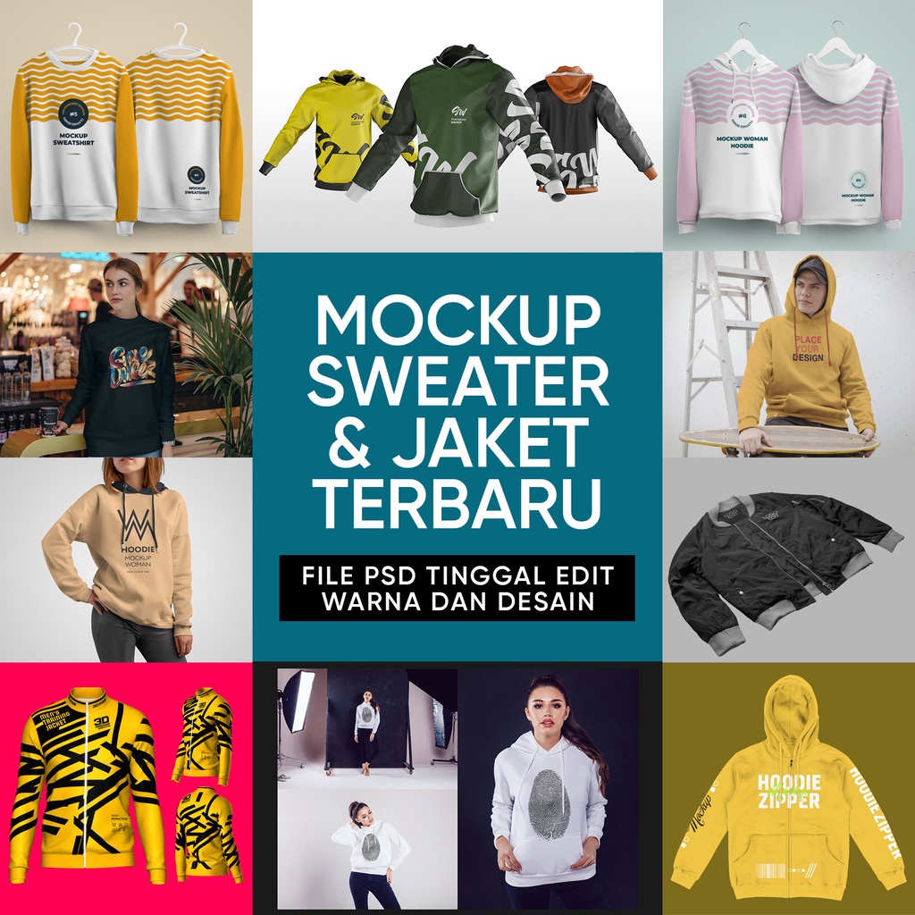 Jual 100++ Mockup Sweater & Jaket Dengan Model File PSD Siap Edit ...