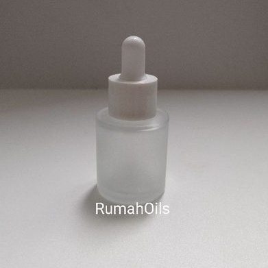 Jual BOTOL KACA PIPET 20ML BOTOL KACA DROP FROSTED TUTUP PUTIH TEBAL ...