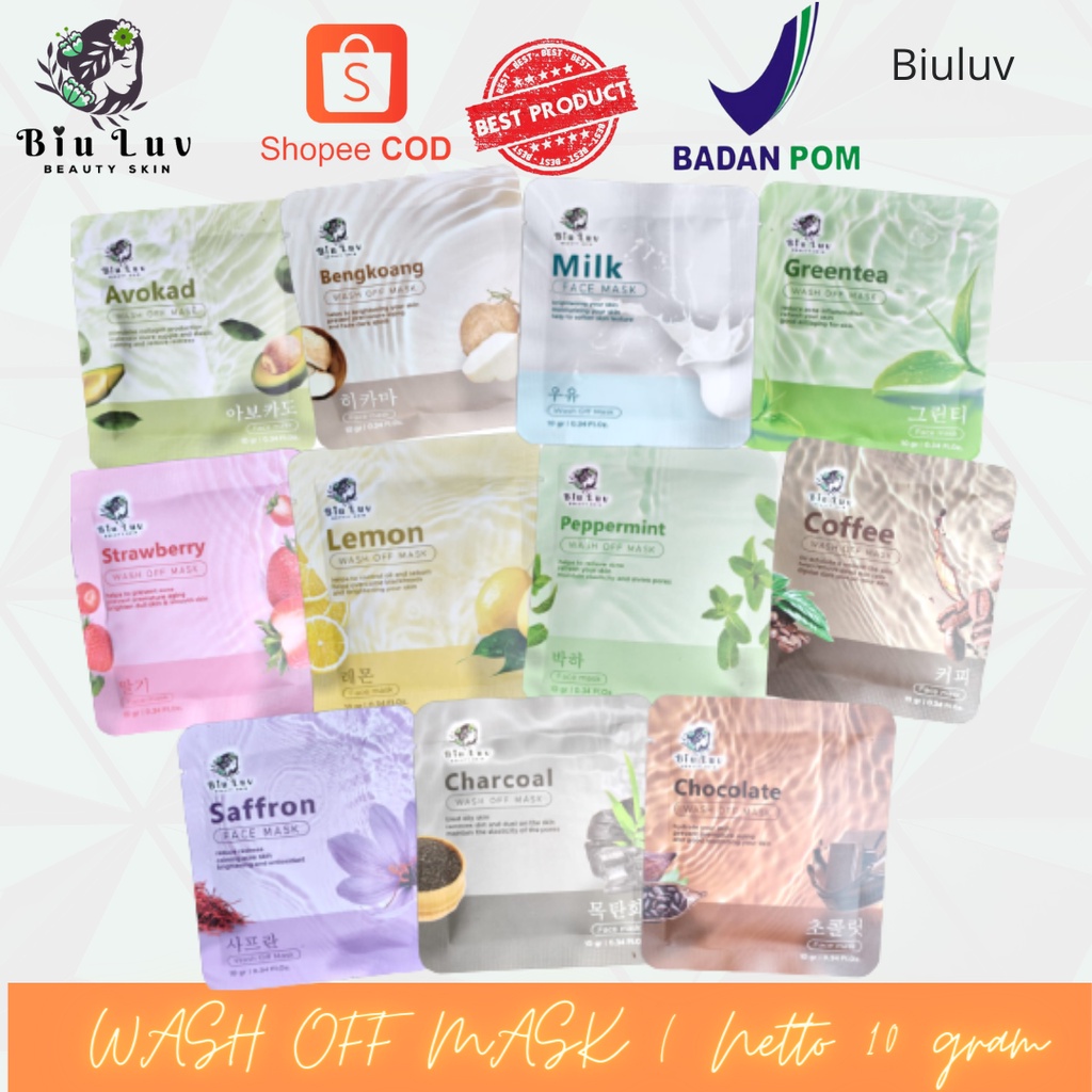 Jual [ 10 GRAM ] BPOM! BIU LUV ORGANIC MASK TRAVEL SIZE WASH OFF MASK - MASKER WAJAH ORGANIK ...