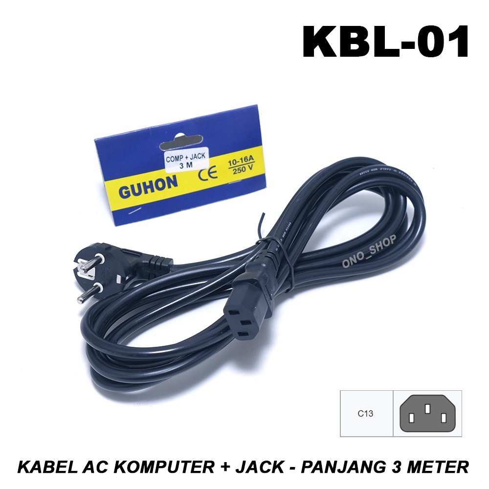 Jual Kabel AC Komputer + Jack - Panjang 3 Meter | Shopee Indonesia