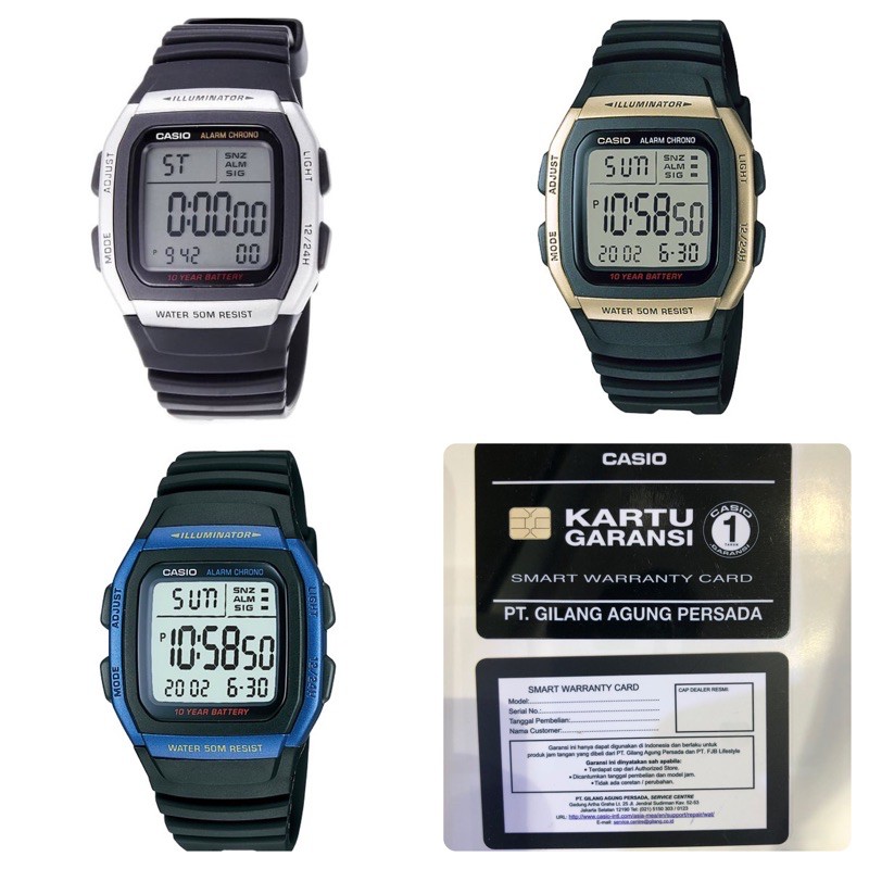 Jual jam tangan pria casio W-96H-1AVDF / W-96H-9AVDF / W-96H-2AVDF | Shopee Indonesia