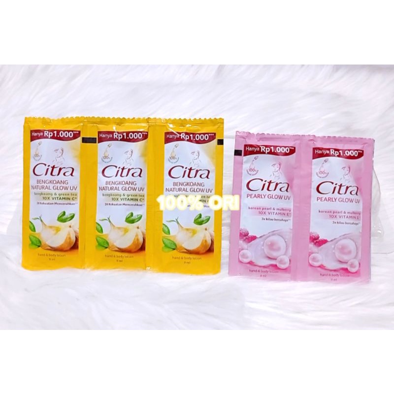 Jual (Sachet) Citra Hand Body Lotion Natural Glowing UV Sachet Mini Travelling 9ml | Shopee ...