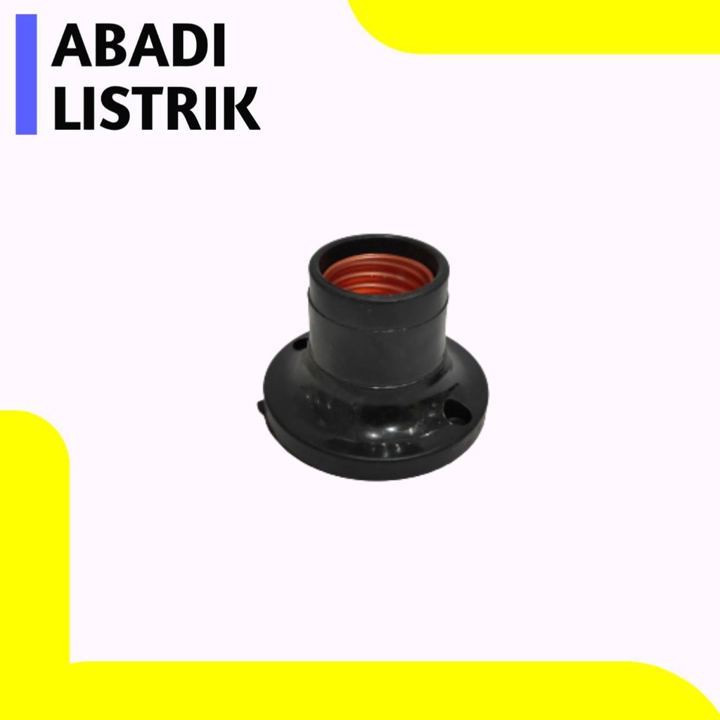 Jual fitting lampu/fiting lampu/rumah lampu E27 plafon Yadi warna hitam ...