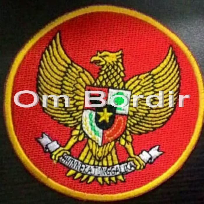Jual LOGO GARUDA MERAH BORDER KUNING BORDIR KOMPUTER HQ UKURAN BESAR 8. ...