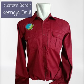 Kemeja panjang custom Bordir/Kemeja lengan panjang PDL PDH/ Kemeja ...