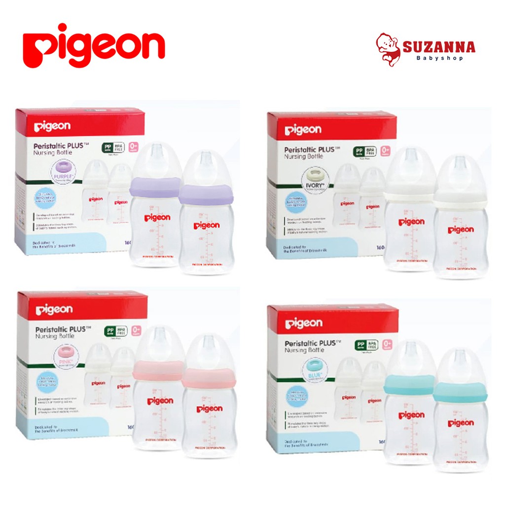 Jual Pigeon Twin Pack Wide Neck 160ml With Nipple Botol Susu | Shopee Indonesia