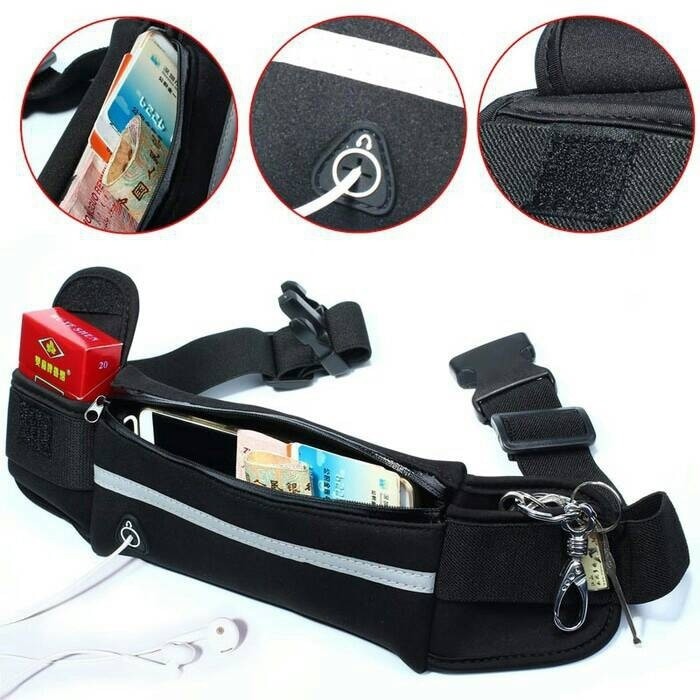 Tas Pinggang Jogging Belt Sport Lari Running Pouch Botol Hp Waterproof ...