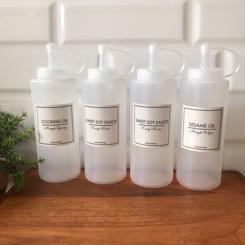 Jual BOTOL SAUS KECAP WARNA PUTIH CLEAR FREE LABEL STIKER BOTOL ...