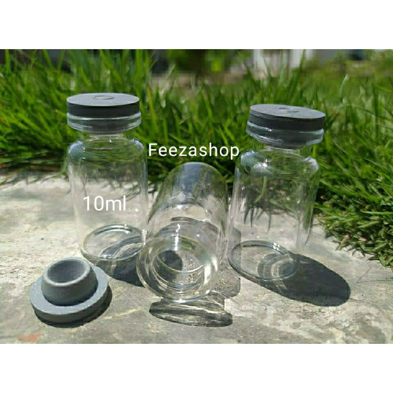 Jual botol vial 10ml/Botol kaca mini vial 10ml tutup rubber stoper ... Jual botol vial 10ml/Botol kaca mini vial 10ml tutup rubber stoper ...