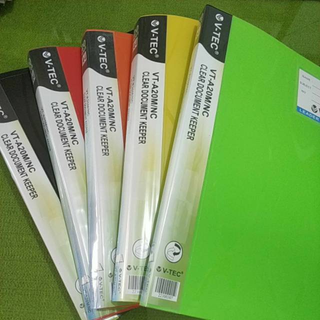 Map File A4 Vtec isi 20 lembaran plastik / Map Plastik Clear Holder ...