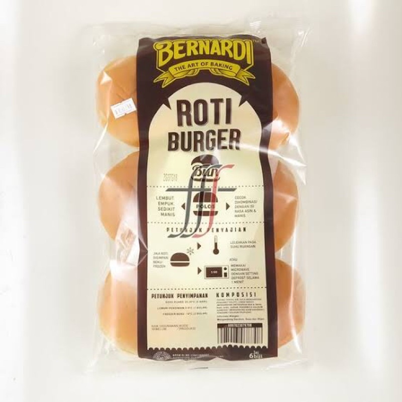 Jual BERNARDI Roti Burger Bun 300 gr / 6 pcs - FROZEN FOOD | Shopee ...
