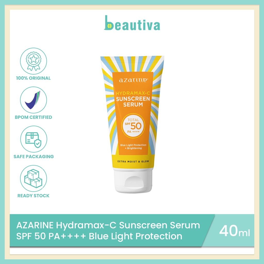 Jual Azarine Hydramax-C Sunscreen Serum SPF50 PA++++ 40ml | Shopee ...