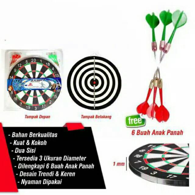 Jual DART GAME BESAR 17 inch / Papan Dart Board Besar Ukuran 43 cm ...