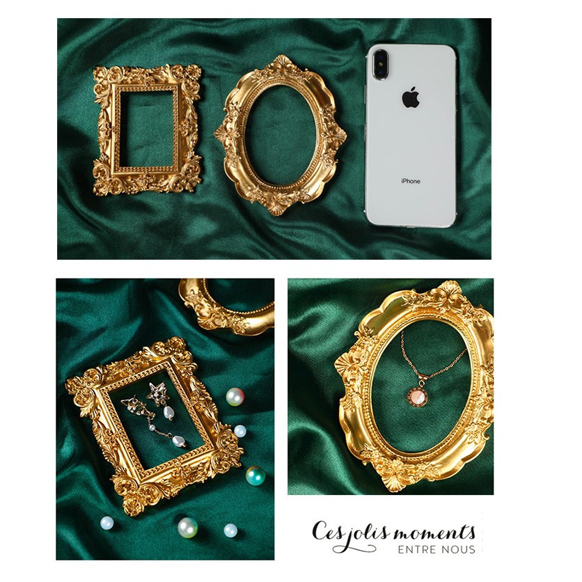 Vintage Retro Golden Frame Props Foto Bingkai Emas Kuno Antik Hiasan ...