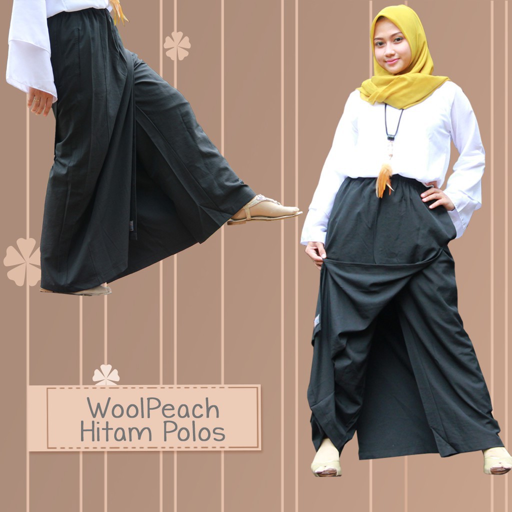 Jual Rok Celana Muslimah Bahan Woolpeach Hitam Jagoan Cloth Murah ...