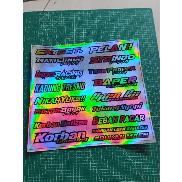 Jual Stiker Pack Racing Hologram / Stiker Kata Kata / Stiker Hologram ...