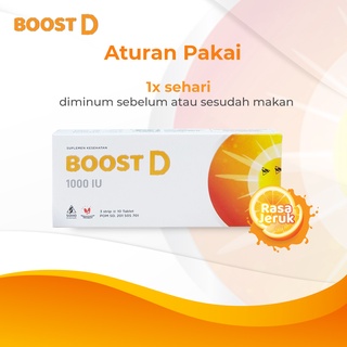 Jual Boost D 1000 IU Suplemen Vitamin D 3 Strip Rasa Jeruk @10 Tablet ...