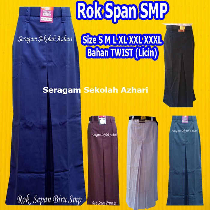 Jual Rok SMP Biru Sepan Panjang- Rok Sekolah SMP Span-Seragam SMP-Rok ...