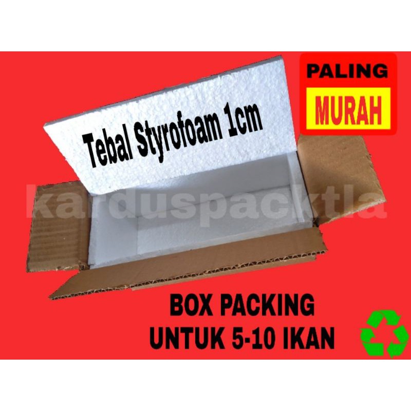 Jual kardus box packing ikan die cut isi 1-10 cupang guppy ecer ball dilapisi Styrofoam lebih ...