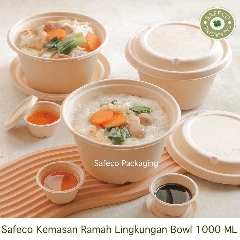 Jual Bagasse Safeco Eco Bowl 1000 ML Mangkok Mangkuk Tahan Panas ...