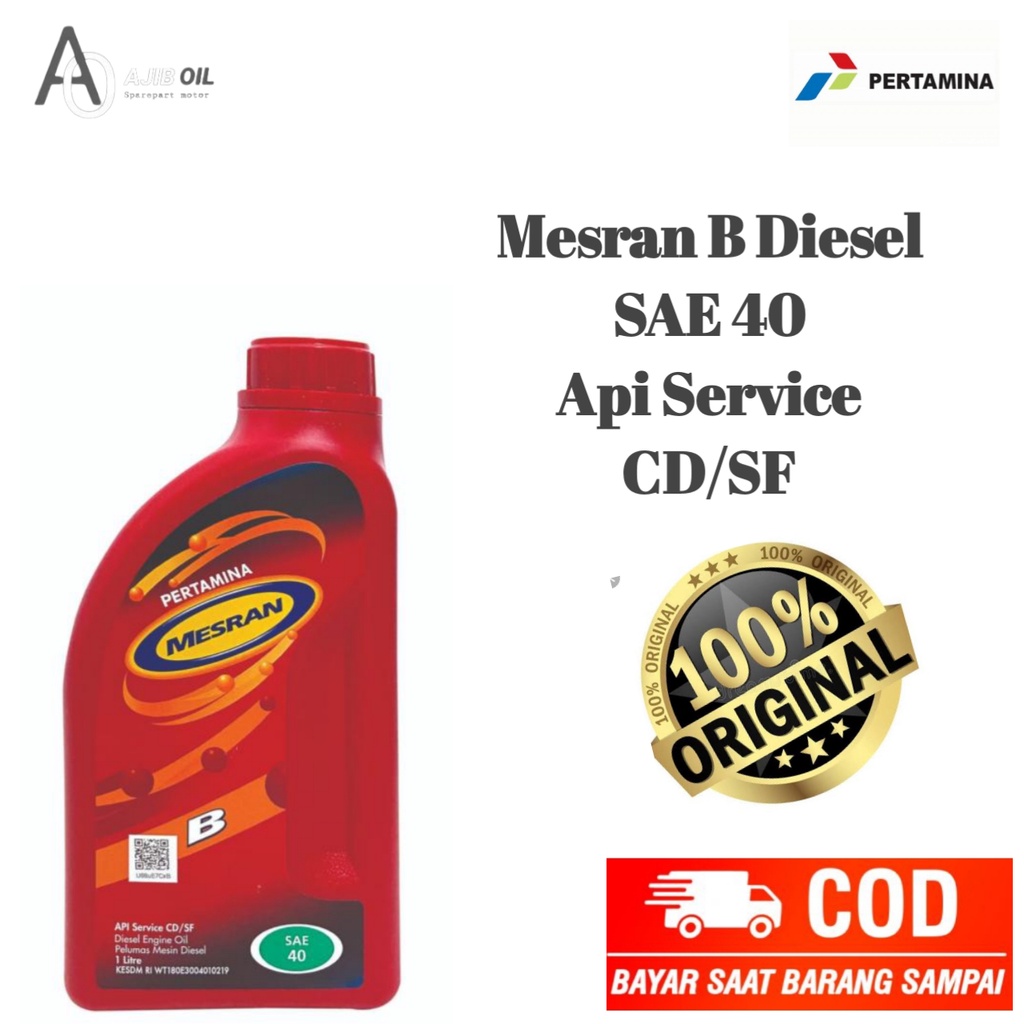 Jual oli mesin diesel oli mesran B 40 1LITER Oli Pertamina Original ...