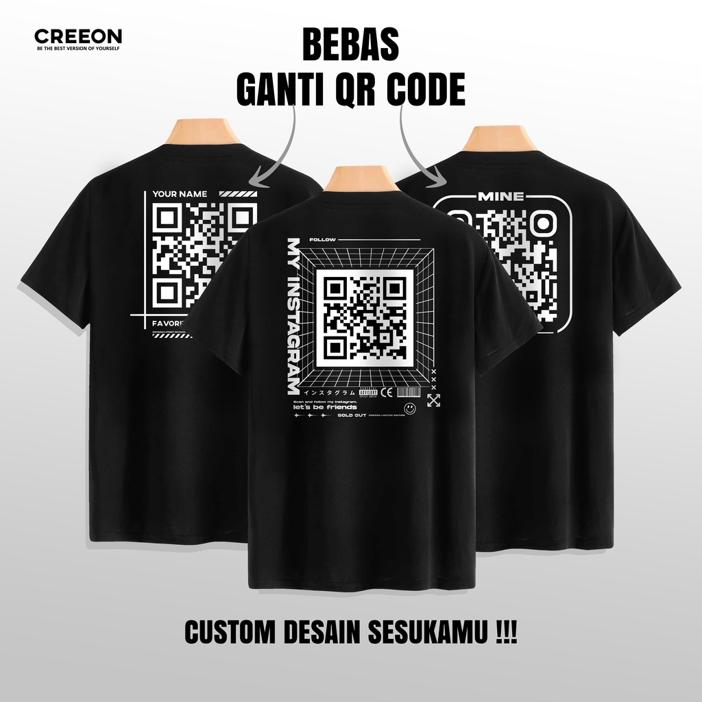 Jual KAOS CUSTOM SCAN ME BARCODE QR CODE I.G VIRAL | FREE GANTI GAMBAR ...