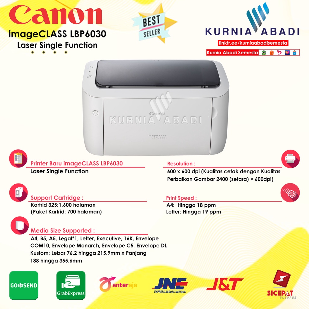 Jual Printer Canon imageCLASS LBP6030 Laser Single Function | Shopee ...