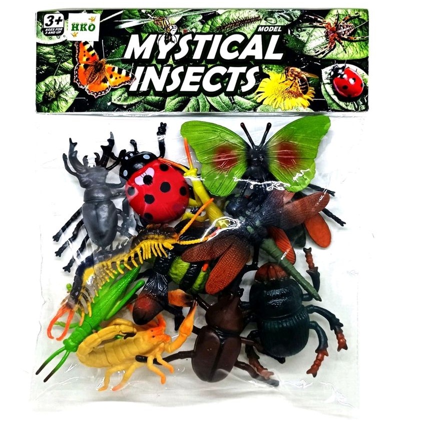 Jual Mainan Edukasi Binatang Karet Serangga Mystical Insects isi 12pcs ...