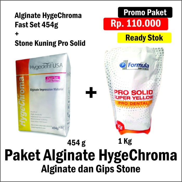 Jual Dental Alginate Hygedent HygeChroma Fast Set dan Gips Stone Kuning ...