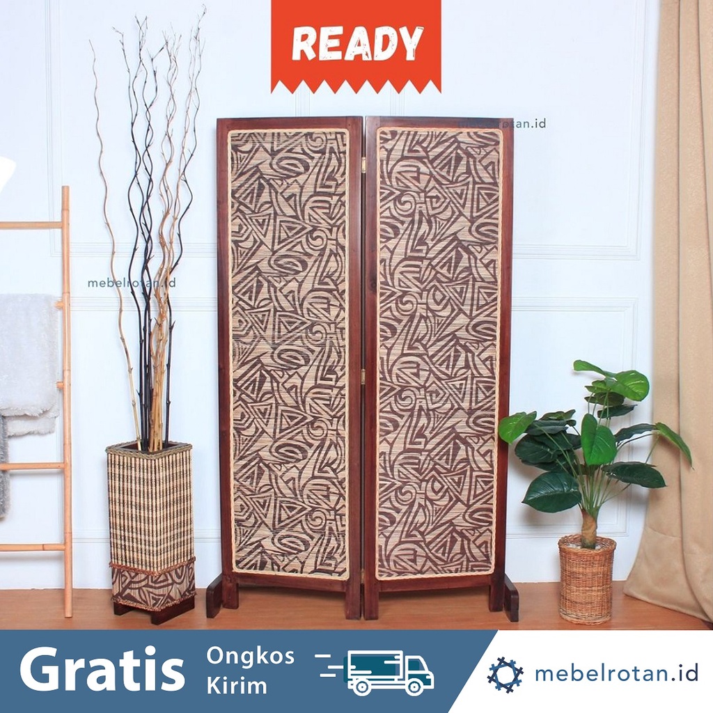 Jual PENYEKAT RUANGAN BATIK 2 DAUN | PEMBATAS RUANGAN LIPAT | SKETSEL ...