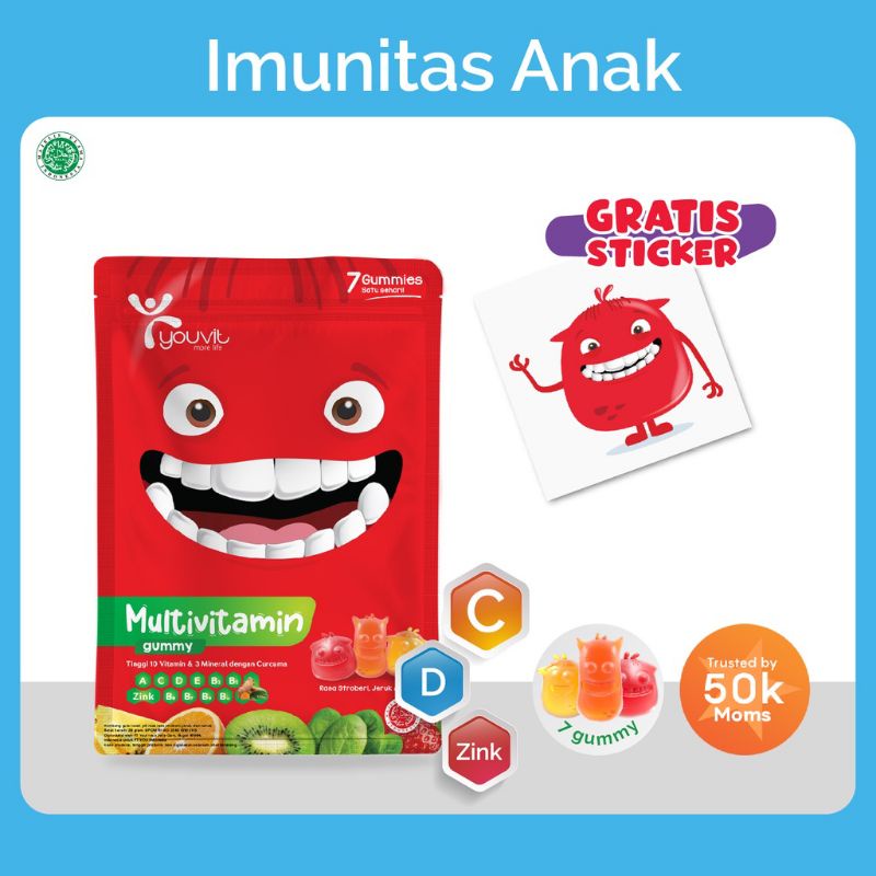 Jual YOUVIT Multivitamin Anak 1 Sachet (isi 7 Gummy) | Shopee Indonesia