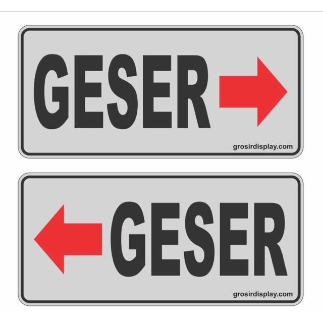 Jual Sign papan tempel tulisan pintu geser bahan akrilik ke kiri ke ...