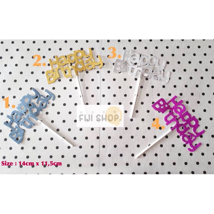 Jual PROMO!! CAKE TOPPER / HIASAN KUE HAPPY BIRTHDAY Indonesia|Shopee ...