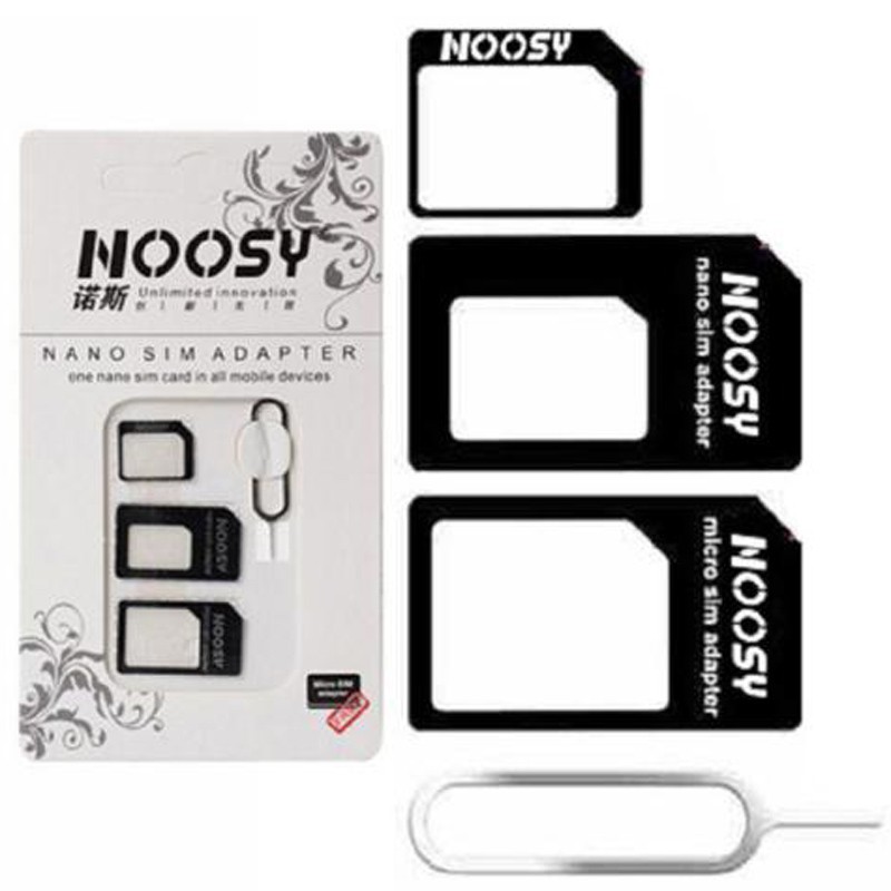 Jual Noosy 4 in 1 Sim Card Adapter - Nano Micro Mini Sim Tray Injector ...
