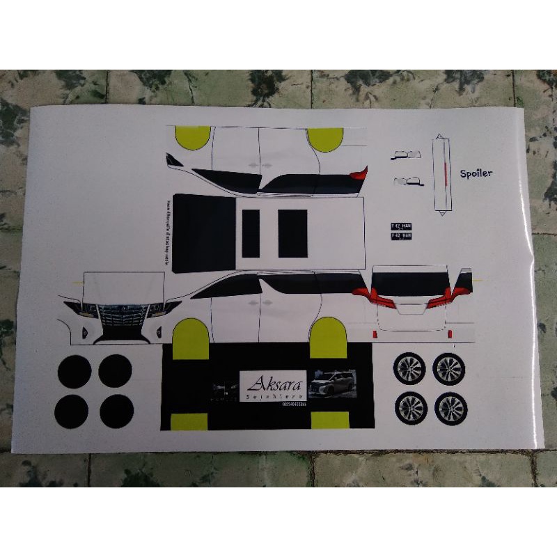 Jual Lembaran PaperCraft Mobil Alphard Putih Ukuran P 19,5cm L 7,5cm T ...