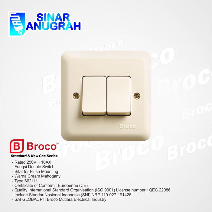 Jual Saklar Seri Broco / Saklar Broco Double / Saklar Listrik / Saklar ...