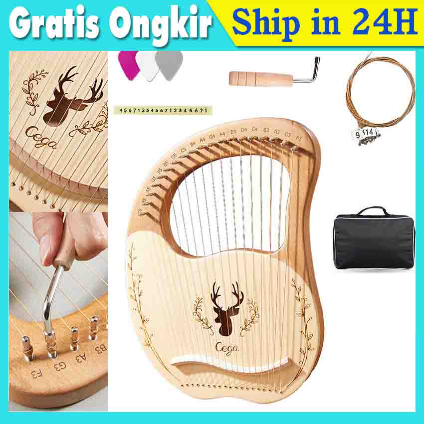 Jual Cega 19 Metal Strings Lyre Harp Box Lyre Harp Spruce Topboard ...