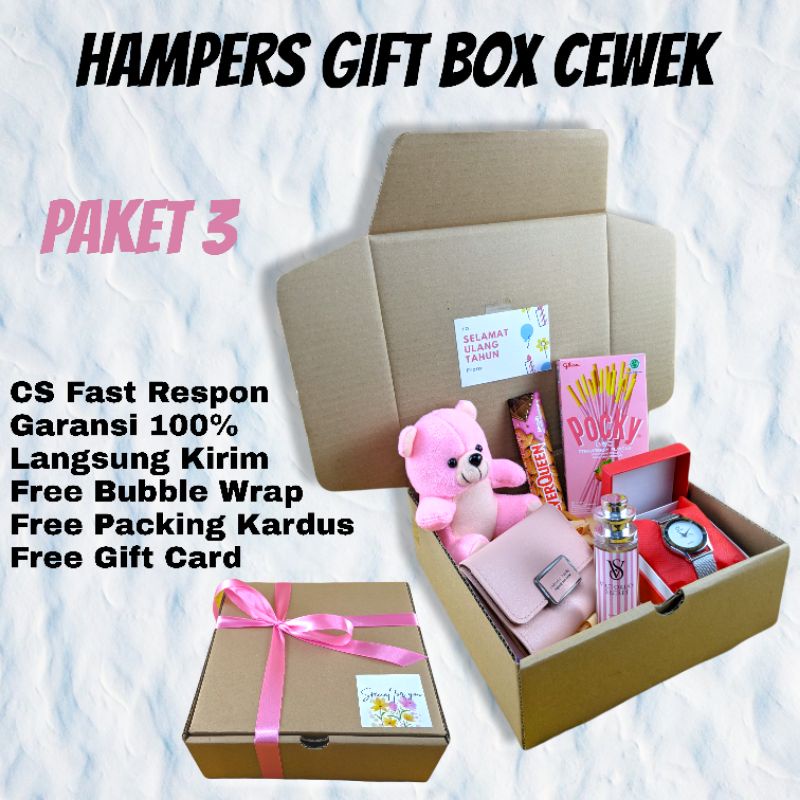 Jual Kado Ulang Tahun Cewek Hampers Gift Box Birthday Cewe Jam Boneka ...