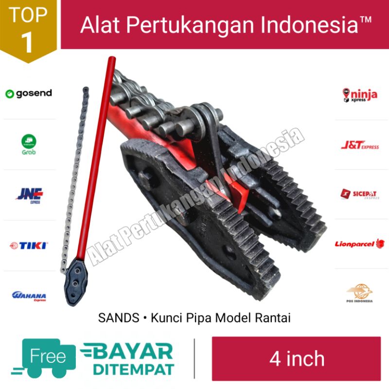 Jual kunci rantai pipa 4 inch chain pipe wrench ASLI SANDS HEAVY DUTY ...