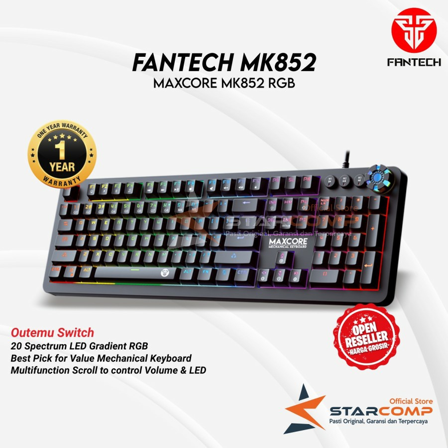 Jual Keyboard Fantech MK852 MAXCORE Mechanical Gaming Full Size ...