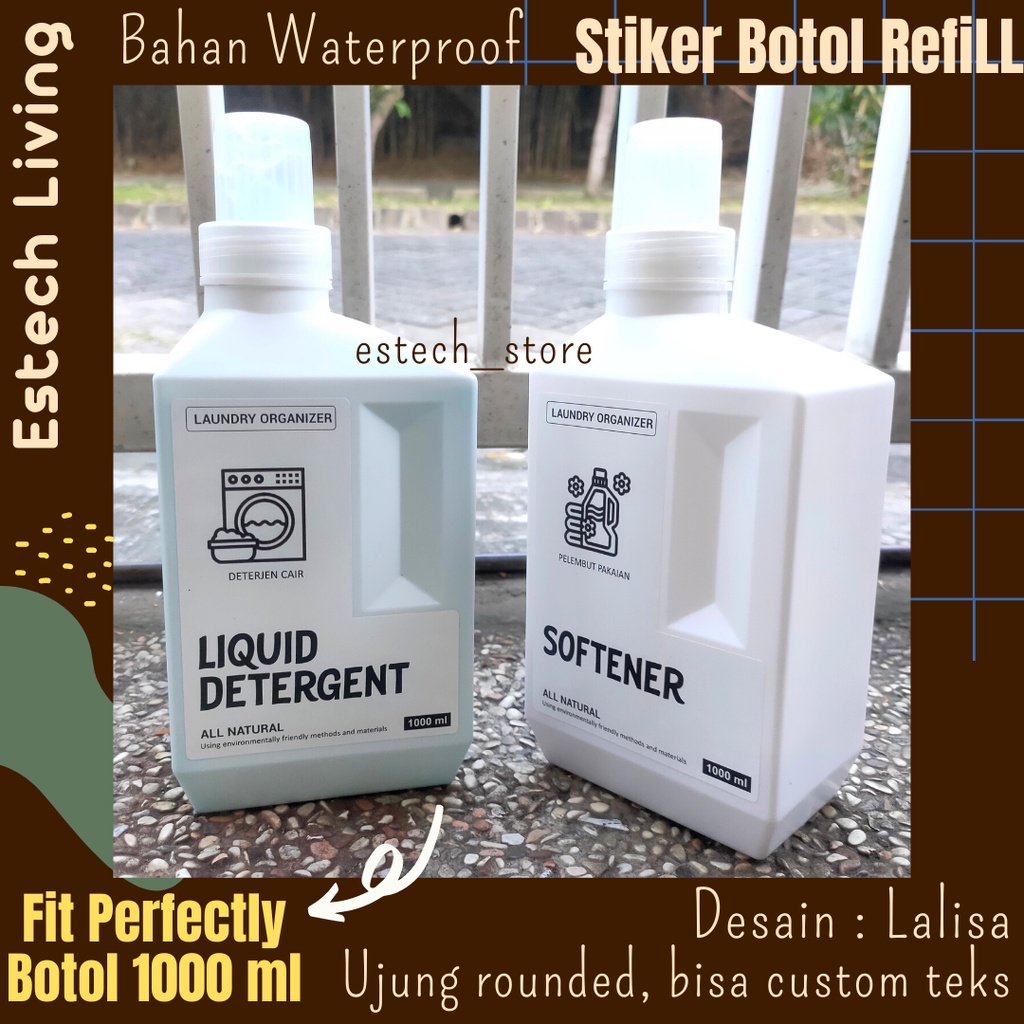 Jual EL-SOP Detergent Stiker Label Sticker Bottle Botol refill laundry ...