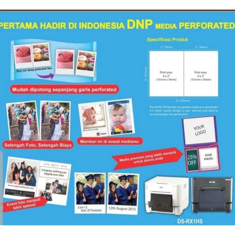 Jual Kertas Foto DNP Fotolusio Perforated Media RX1HS DS-RX1 | Shopee Indonesia