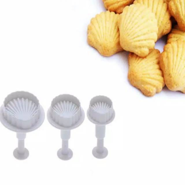 Jual 3Pcs Set Plunger Shell Shape / Nastar Kerang / Cetakan Kue Kerang ...