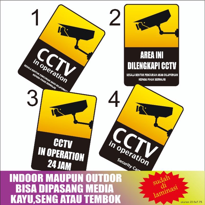 Jual Stiker Cctv Sticker Cctv stiker Area Cctv Indonesia|Shopee Indonesia