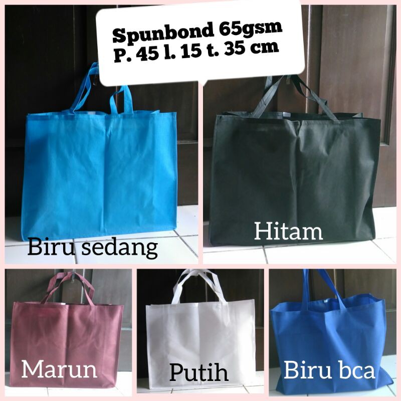 Jual Tas spunbond polos jumbo landscape 45x35x14cm untuk bingkisan ...