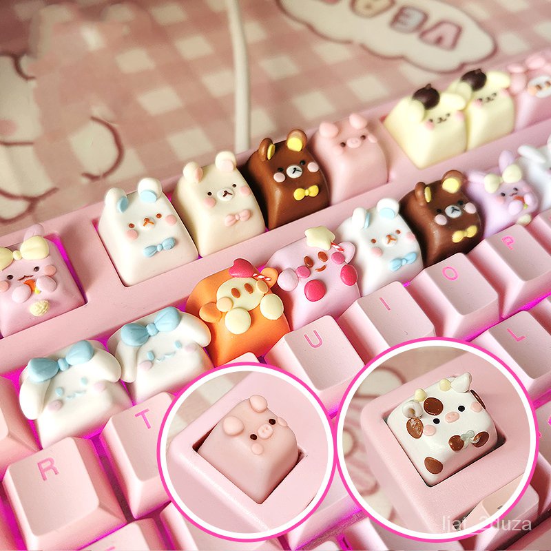 Jual Custom Cartoon Keycap Cute Animal Design For Mechanical Keyboard ...